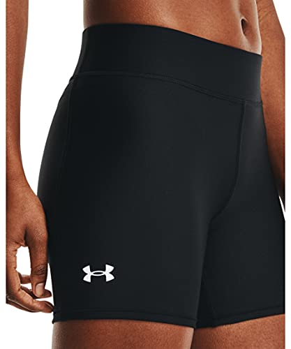 Under Armour Women's HeatGear Mid Rise Middy, Black/White, XS (US 0-2)