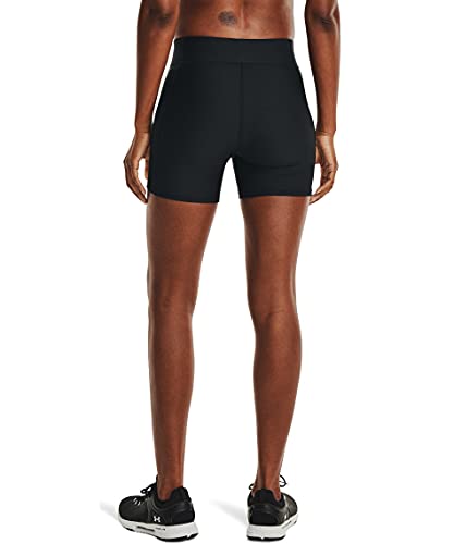 Under Armour Women's HeatGear Mid Rise Middy, Black/White, XS (US 0-2)