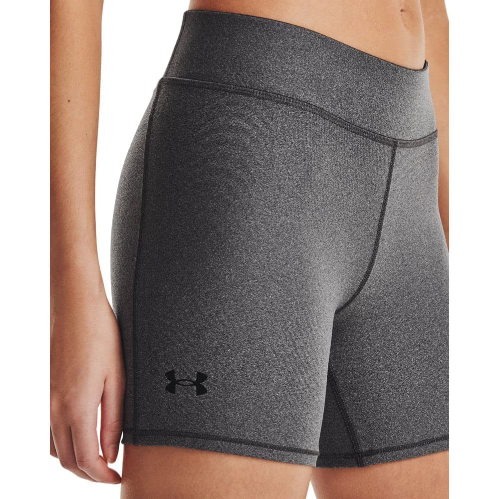 Under Armour Women's HeatGear Armour Mid Rise Middy , Charcoal Light Heather (019)/Black , X-Large