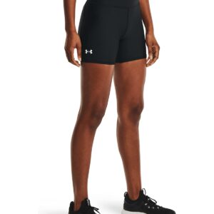 Under Armour Women's HeatGear Mid Rise Middy, Black/White, MD (US 8-10)