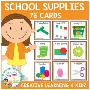 school classroom supply & sensory item cards