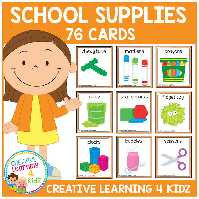 School Classroom Supply & Sensory Item Cards