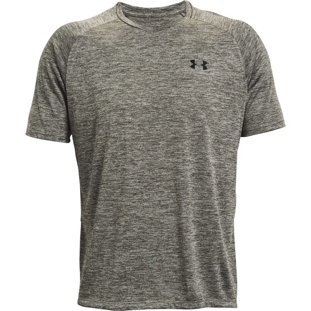 Under Armour Men's Tech 2.0 V-Neck Short-Sleeve T-Shirt , Victory Green (369)/Black, Small