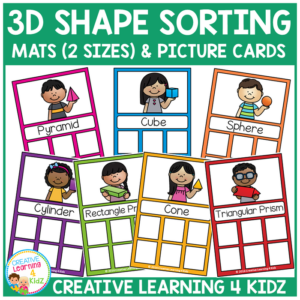 3d shape sorting mats & shape cards