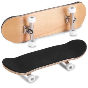 Hongzer Mini Skateboards for Fingers, Maple Wooden+Alloy Fingerboard Finger Skateboards with Box Reduce Pressure Kids Gifts, Finger Toy Skateboards(White)