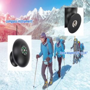 Trekking Poles Knob Handle Grip, Outdoor Universal Monopod Walking Stick Knob, Compass Monopod Tripod Head with 3/8" Screw Hole