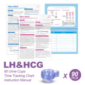 MomMed Ovulation and Pregnancy Test Strips (HCG20-LH70), at Home Ovulation Predictor Kit Includes 20 Pregnancy Tests, 70 Ovulation Test Strips and 90 Urine Cups, Accurate Fertility Test, OPK Tests