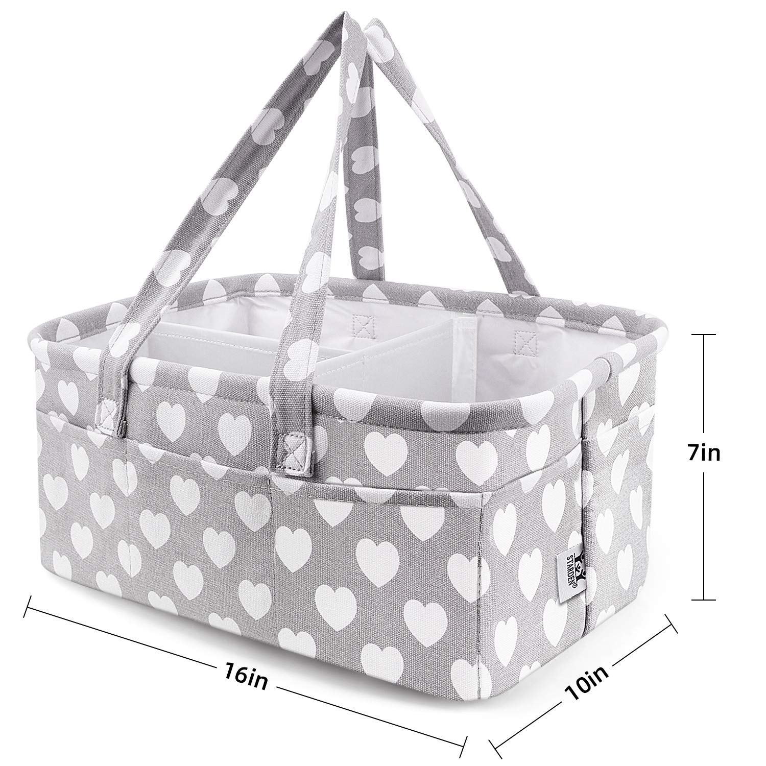 STARDEN Baby Nursery Diaper Caddy Organizer - Baby Shower Gifts Organizer Bins for Changing Table, Diapers Caddy Storage Basket Newborn Registry Gift Car Travel Tote Bag + Baby Bottle Cover