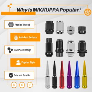 MIKKUPPA 9/16-18 One-Piece Chrome OEM Factory Style Large Acorn Seat Lug Nuts Replacement for 2005-2010 Dodge Dakota, 2004-2009 Dodge Durango, 2002-2011 Dodge Ram 1500 Factory Wheels