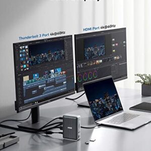 Anker 577 Docking Station (13-in-1, Thunderbolt 3) 85W Charging for Laptop, 18W for Phones, 4K Dual Display, 10 Gbps USB-C Data, Ethernet, Audio, SD 4.0