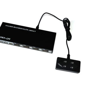 MT-VIKI 4 Port KVM Switch Hotkey HDMI w/ 4 USB Cables & 4 HDMI Cables 4K 30Hz w/ 2 USB Hubs for U Disk and Printer