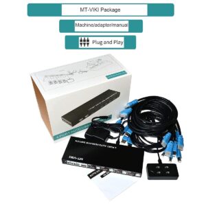 MT-VIKI 4 Port KVM Switch Hotkey HDMI w/ 4 USB Cables & 4 HDMI Cables 4K 30Hz w/ 2 USB Hubs for U Disk and Printer