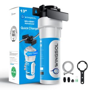 WINGSOL Under Sink Water Filter Replacement with Multi Layer Pleated Material, Removes 99.99% Chlorine, Lead, Heavy Metals, Odors/Contaminants, Model# WS-USRF-001 advanced: Lead Reducer