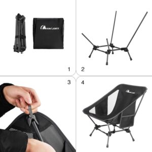 MOON LENCE Backpacking Chair Outdoor Camping Chair Compact Portable Folding Chairs with Side Pockets Packable Lightweight Heavy Duty for Camping Backpacking Hiking