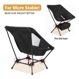 MOON LENCE Backpacking Chair Outdoor Camping Chair Compact Portable Folding Chairs with Side Pockets Packable Lightweight Heavy Duty for Camping Backpacking Hiking