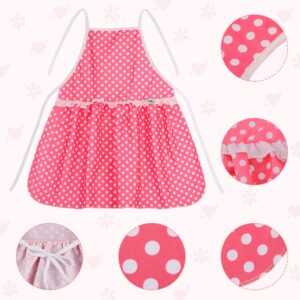 Kids Cooking Baking Set 19Pcs, Kids Chef Role Play Costume Set - Chef Hat and Matching Pink Apron Children Dress up Pretend Gift for 3 4 5 6 7 8 Year Old Girls Toys