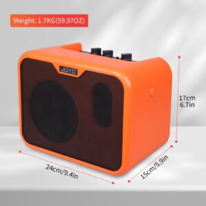 JOYO 10W Small Acoustic Guitar Amplifier Portable Mini Guitar Practice Amp Battery Powered Combo Guitar Amplifier Dual Channel for Acoustic Guitar & Ukulele (MA-10A)