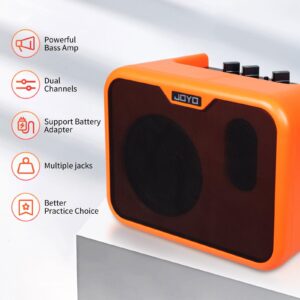 JOYO 10W Small Acoustic Guitar Amplifier Portable Mini Guitar Practice Amp Battery Powered Combo Guitar Amplifier Dual Channel for Acoustic Guitar & Ukulele (MA-10A)