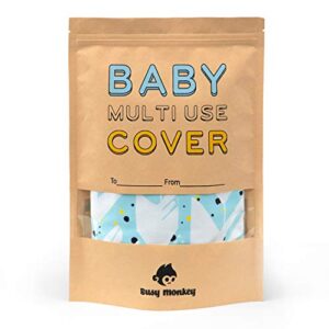 Multi Use Nursing Breastfeeding Cover Scarf Car Seat Canopy by Busy Monkey-Shopping Cart-High Chair-Stroller and Carseat Covers for Boys and Girls-Infinity Stretchy Shawl-Baby Shower-Arrows