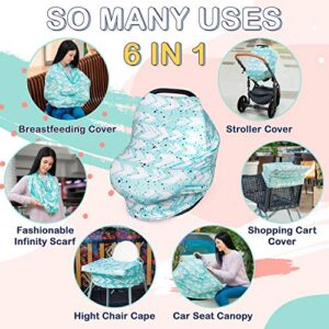 Multi Use Nursing Breastfeeding Cover Scarf Car Seat Canopy by Busy Monkey-Shopping Cart-High Chair-Stroller and Carseat Covers for Boys and Girls-Infinity Stretchy Shawl-Baby Shower-Arrows