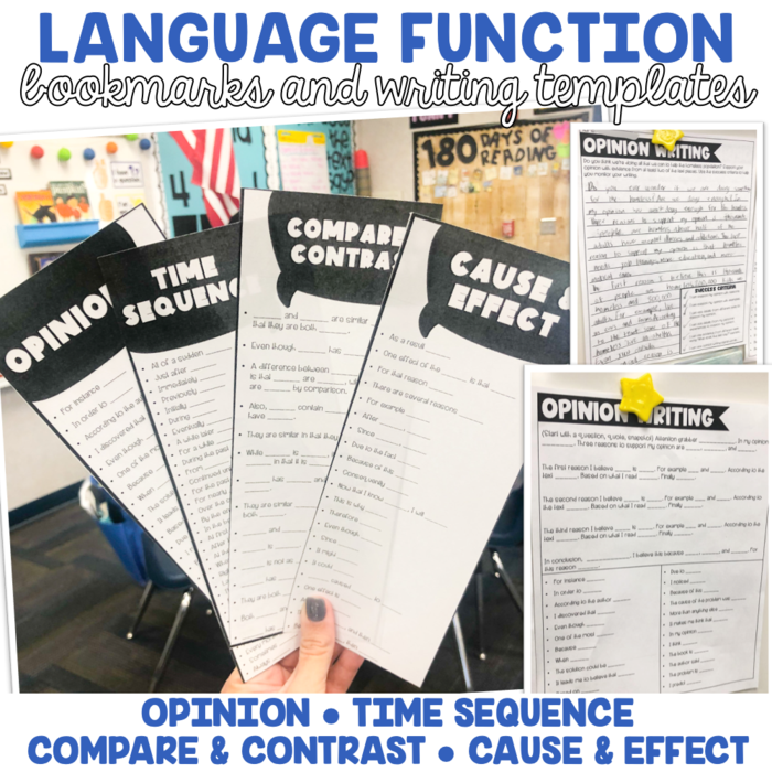 Language Frame Bookmarks and Writing Template