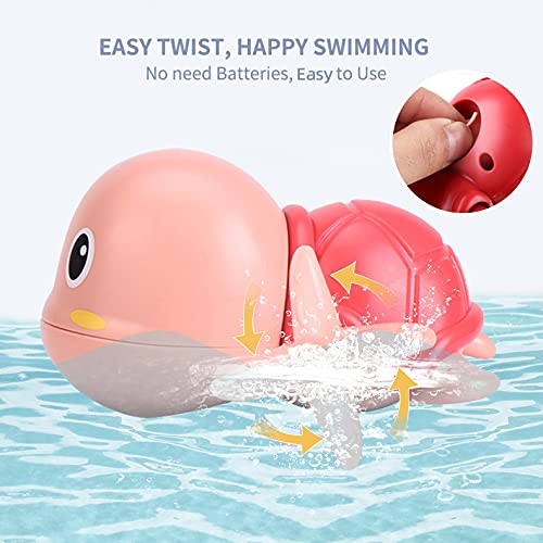 Baby Bath Toys, Wind up Swimming Turtle Toys for Toddlers, Floating Water Bathtub Shower Toys, Bathroom Pool Play Sets Fun Bathtime Gift for Kids Infants Boys Girls (3 Pack)