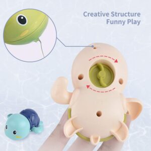 Baby Bath Toys, Wind up Swimming Turtle Toys for Toddlers, Floating Water Bathtub Shower Toys, Bathroom Pool Play Sets Fun Bathtime Gift for Kids Infants Boys Girls (3 Pack)