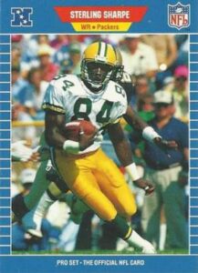 1989 pro set football #550 sterling sharpe rc rookie card green bay packers the official card of the nfl