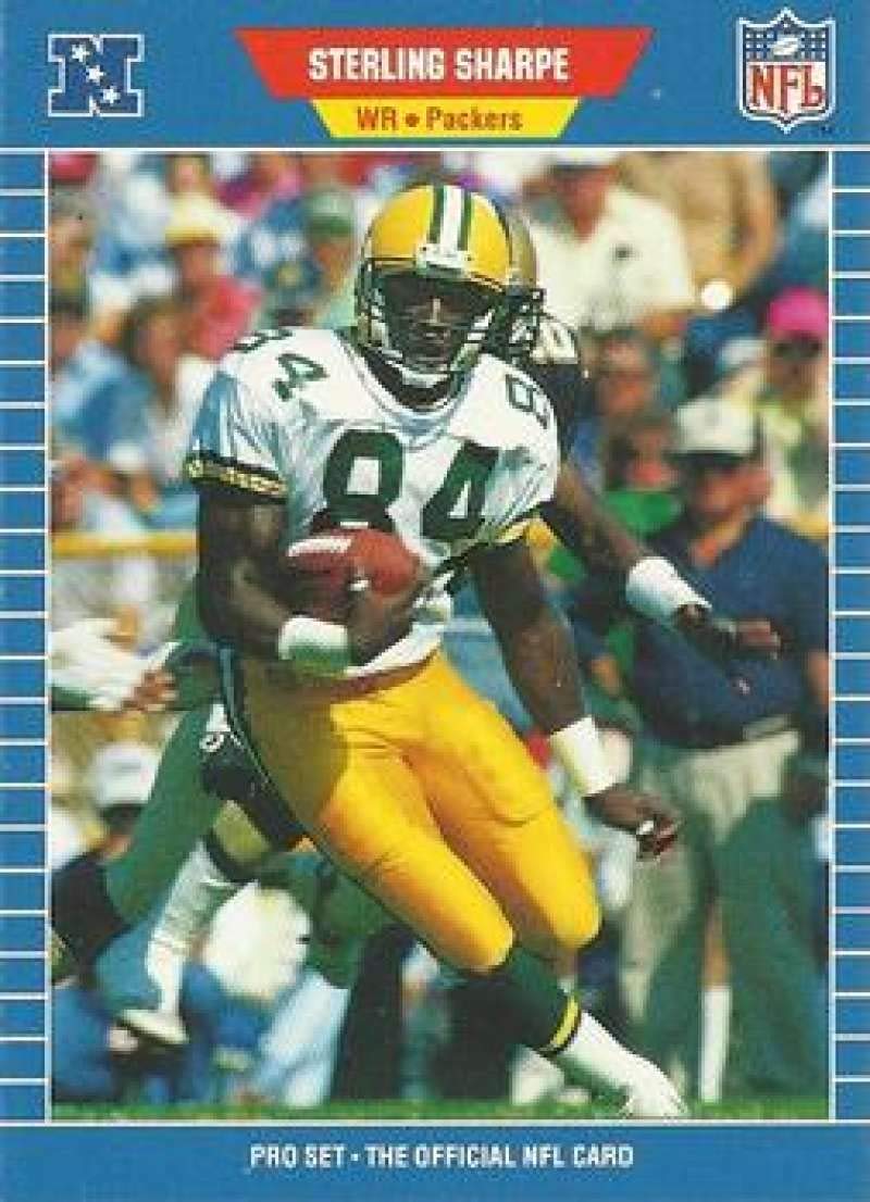 1989 Pro Set Football #550 Sterling Sharpe RC Rookie Card Green Bay Packers The Official Card of the NFL