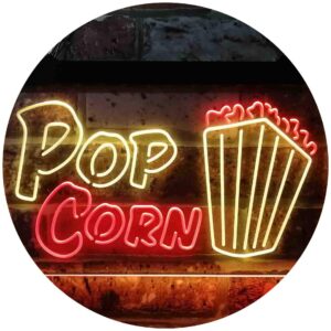 advpro pop corn cinema decoration dual color led neon sign red & yellow 16 x 12 inches st6s43-i3862-ry