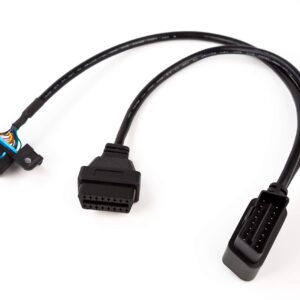 YPP Angled 16pin OBD II Splitter Extension Cable Car Indash Power & Data Cable for GPS Tracker Scan Tool