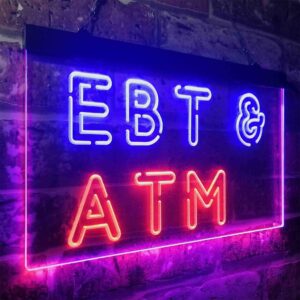 ADVPRO EBT & ATM Shop Dual Color LED Neon Sign Blue & Red 16 x 12 Inches st6s43-i3848-br