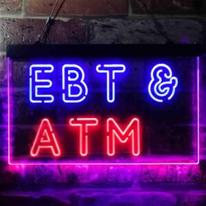 ADVPRO EBT & ATM Shop Dual Color LED Neon Sign Blue & Red 16 x 12 Inches st6s43-i3848-br