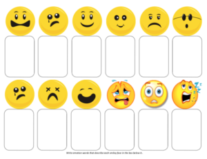 vocabulary graphic organizers - for emotion and feeling words