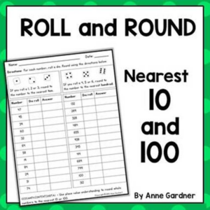 third grade roll and round game: rounding to the nearest ten and hundred