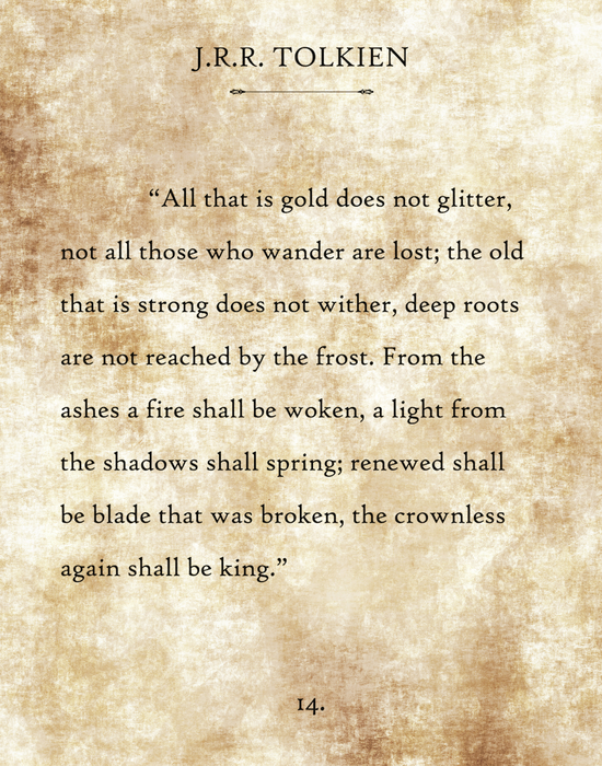 J.R.R. Tolkien Quote - The Fellowship of the Ring Classroom Wall Print