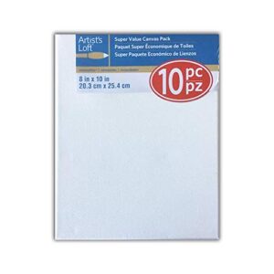 10 pack 8" x 10" super value canvas by artist's loft necessities