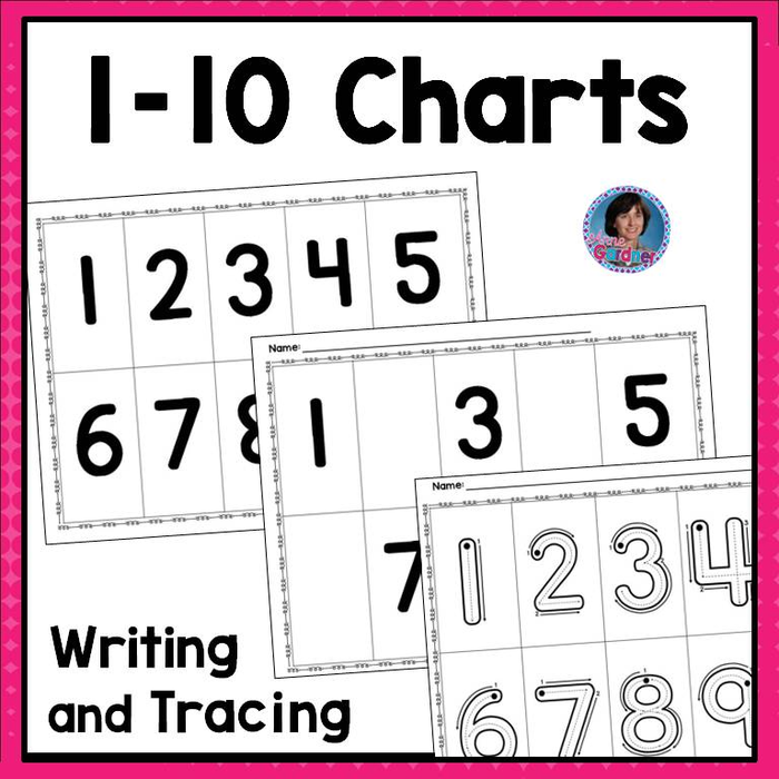 Number Tracing 1-10! Number Writing Practice 1-10! Numbers Charts 1-10!