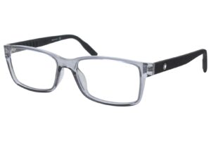 montblanc rectangular eyeglasses mb0066o 003 transparent gray/matte black 56mm 0066