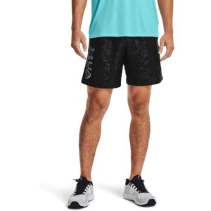 Under Armour Woven Emboss Shorts, Black (001)/Pitch Gray, X-Small