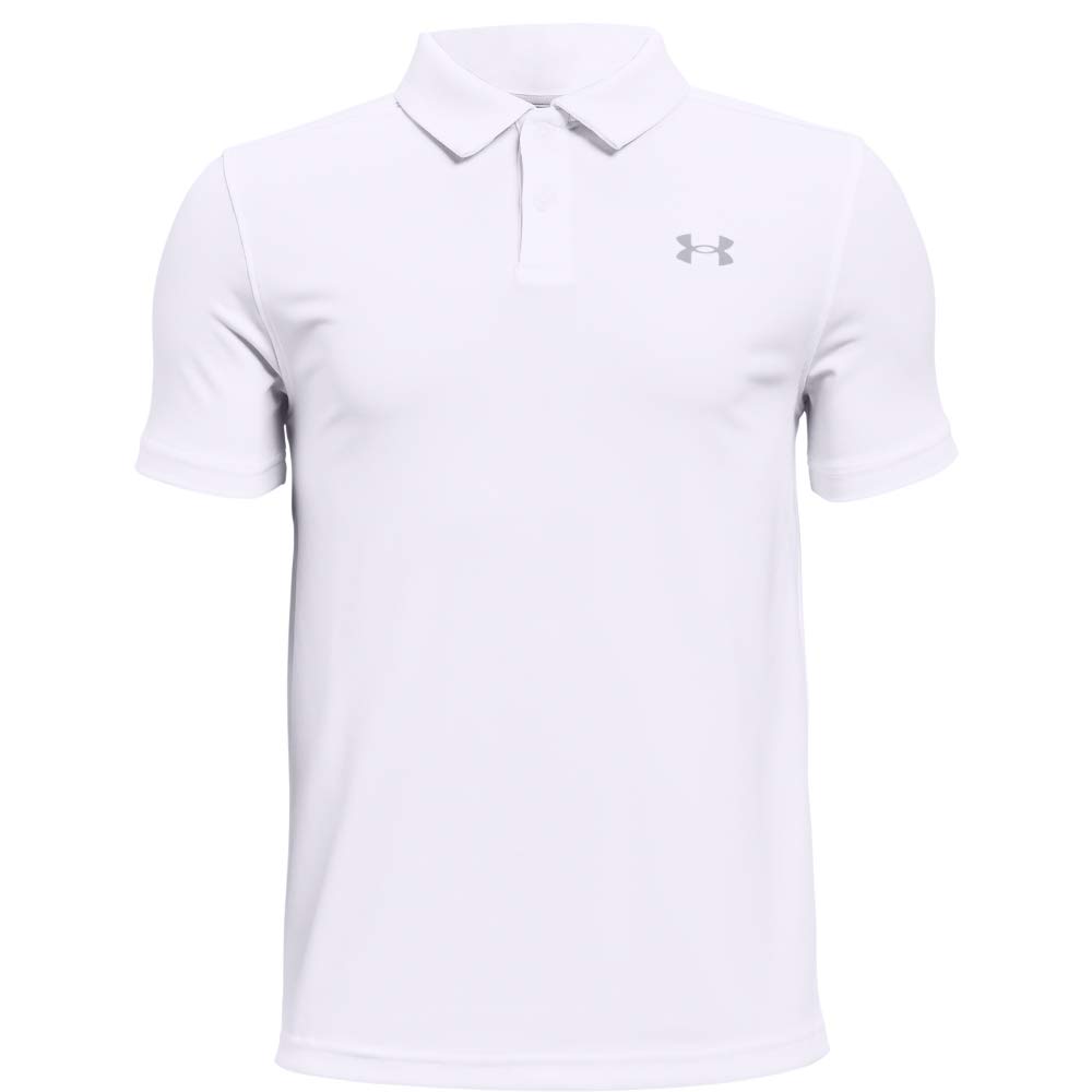 Under Armour Boy's Performance Polo (Big Kids) White SM (8 Big Kids)