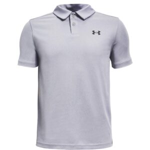 under armour boy's performance polo (big kids) mod gray light heather sm (8 big kids)