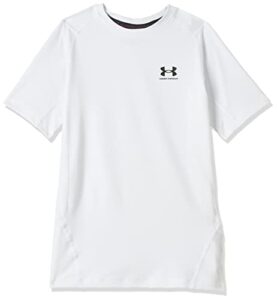 under armour boys heatgear armour short-sleeve t-shirt , white (100)/black , large