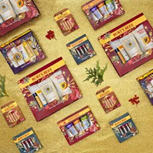 Burt's Bees Kissable Color Holiday Gift Set, 3 Lip Shimmers in Festive Gift Box, Warm Collection in Peony, Fig and Rhubarb