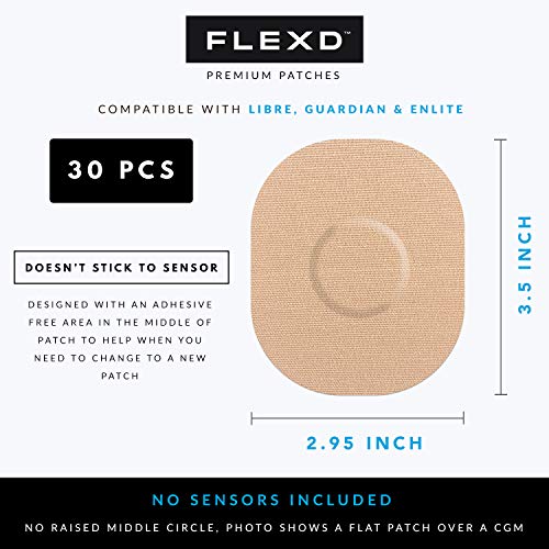 Flexd - Freestyle Adhesive Patches (30 Pcs) - Libre Adhesive Patch Covers for CGM - Tan