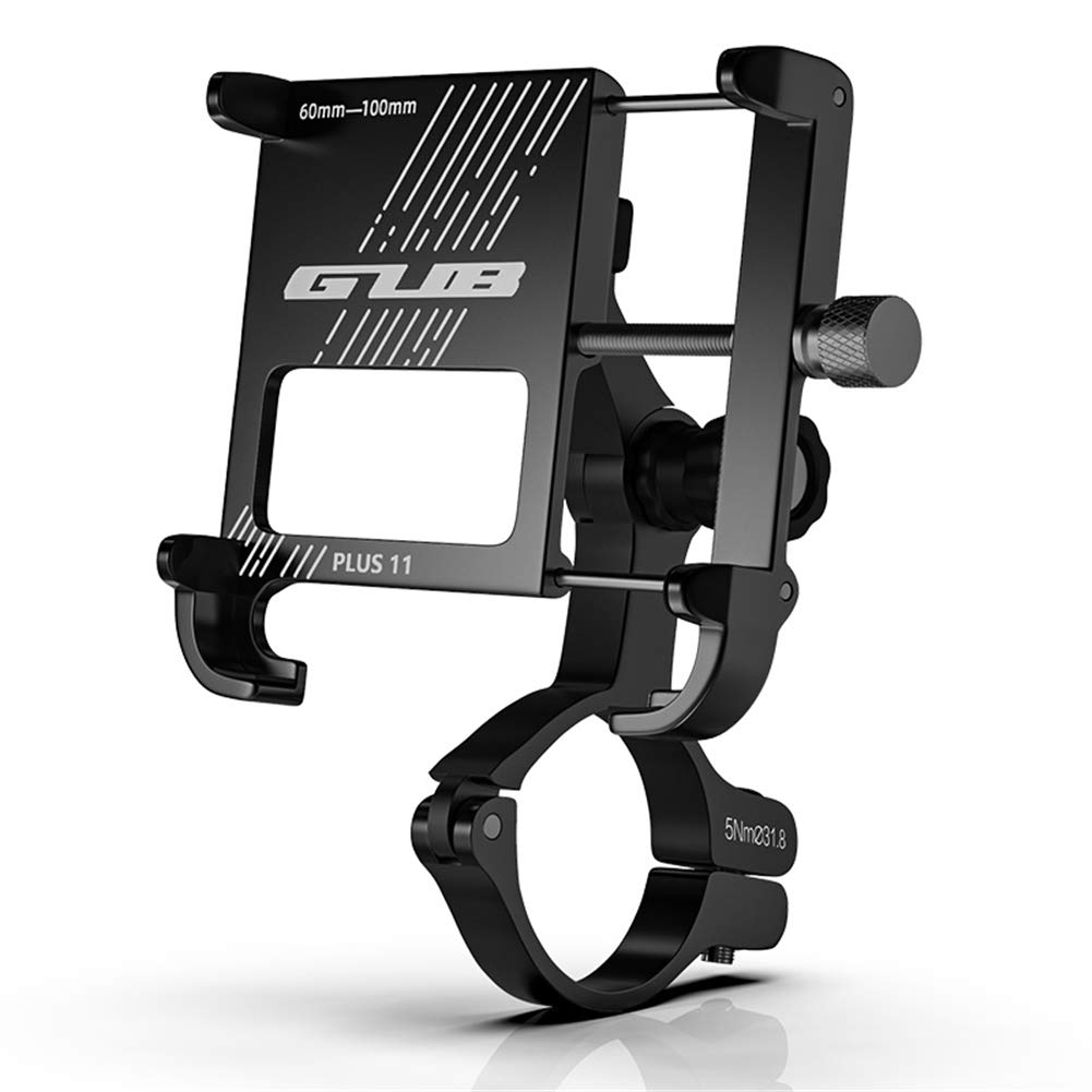 GUB PLUS11 Bicycle & Motorcycle Phone Mount, Aluminum Alloy Bike Phone Holder with 360° Rotation Adjustable for iPhone X XR Xs 7s 8 Plus, for Samsung S7/S6/Note5/4 GPS Mount 4 to 6.8 Inch