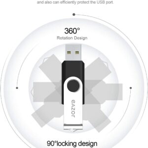 EAZOR USB Flash Drive 64GB - USB 2.0 Interface Digital, Thumb Drive with Swivel Design, Compatible with Computer/Laptop/External Memory Storage, Stick Jump Drive for Photo/Video Backup (64GB-3.0)