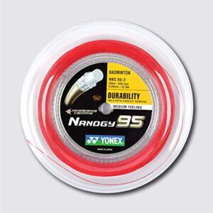 yonex nanogy 95 badminton string 200m reel-(red)