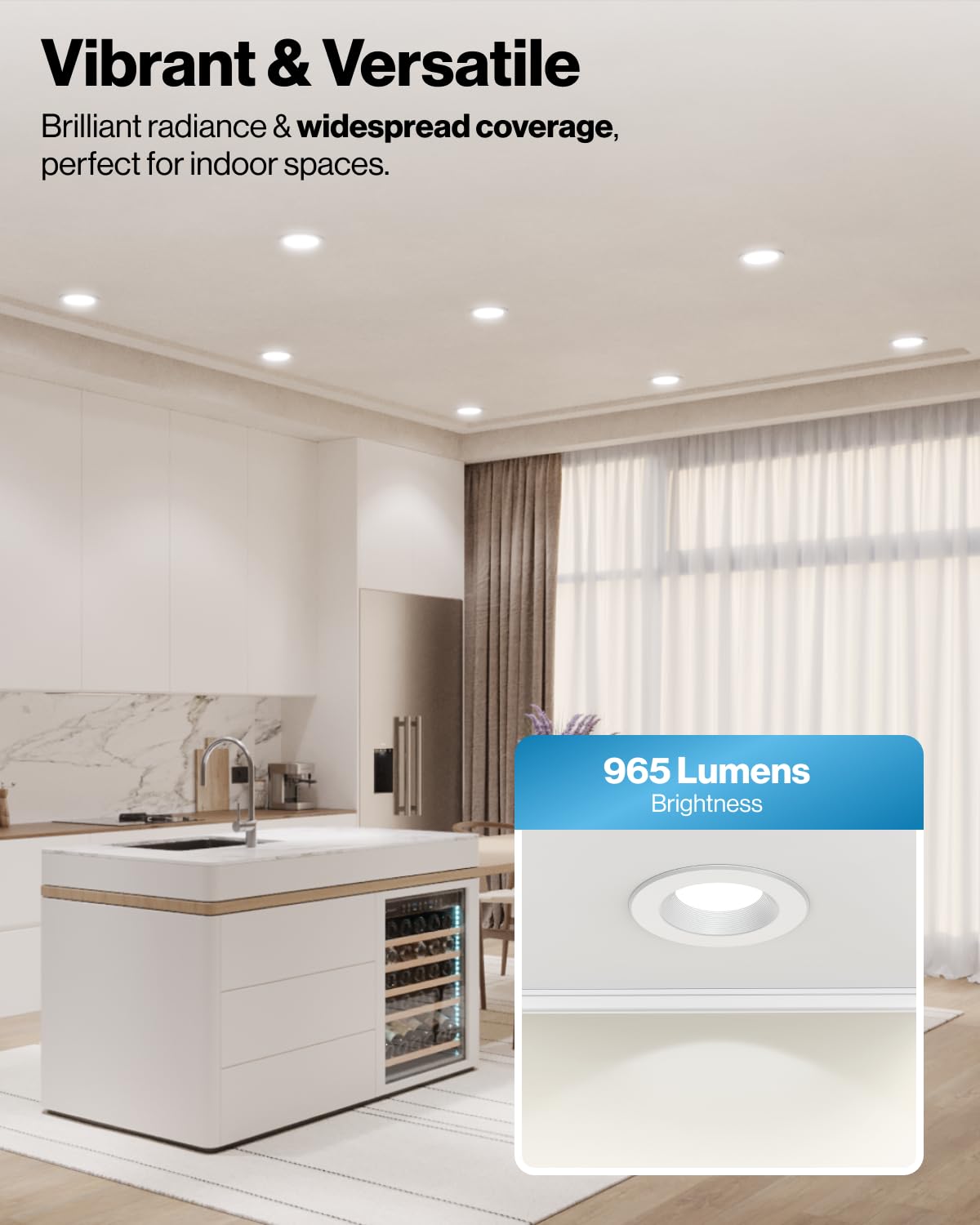 Sunco Lighting 16 Pack Retrofit LED Recessed Lighting 6 Inch, 5000K Daylight, Dimmable Can Lights, Baffle Trim, 13W=75W, 965 LM, Damp Rated - Energy Star