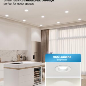 Sunco Lighting 16 Pack Retrofit LED Recessed Lighting 6 Inch, 6000K Daylight Deluxe, Dimmable Can Lights, Smooth Trim, 13W=75W, 965 LM, Damp Rated - UL Listed